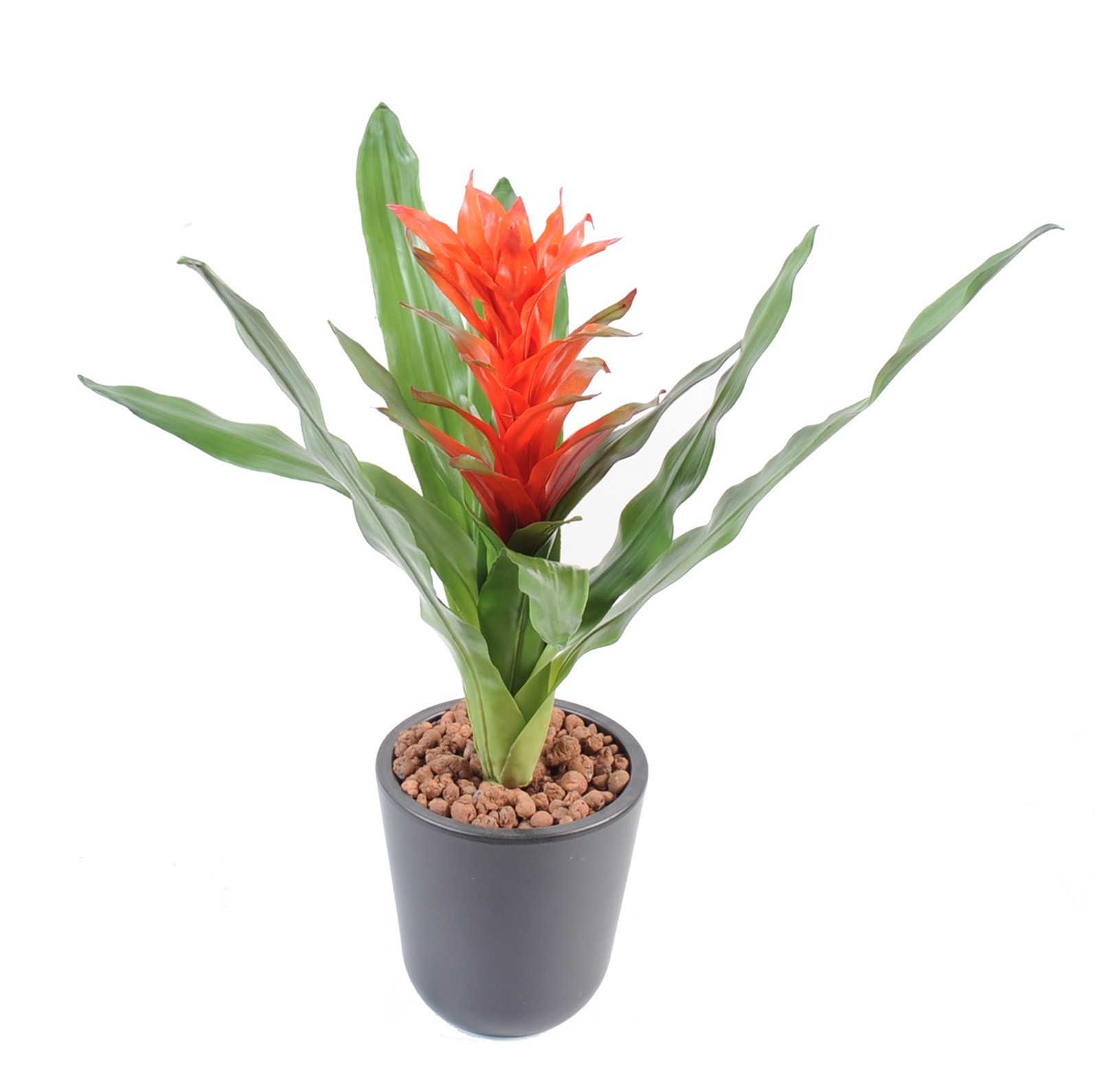 Guzmania artificiel rouge de 42 cm